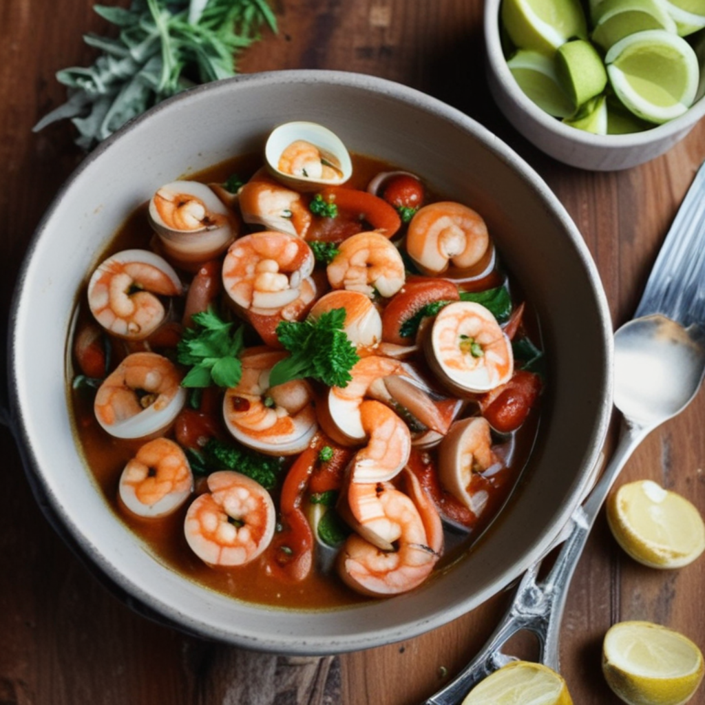 Wild Gulf Shrimp with Clams Recipe "With Roasted Tomato Butter"
