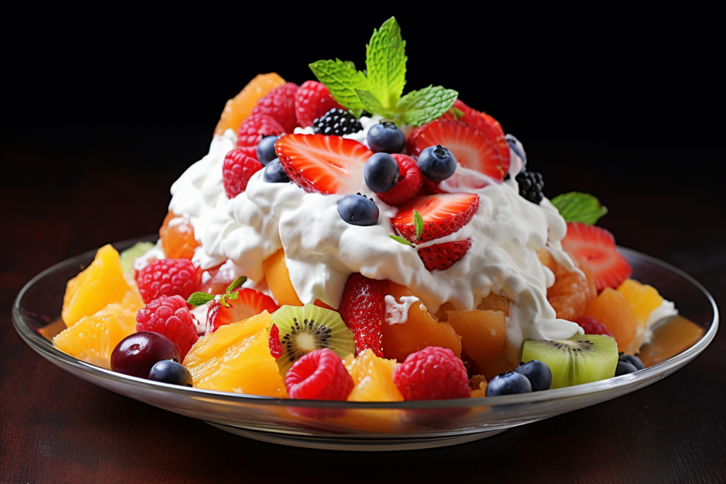 Fruit Salad with Whipped Cream Recipe: Heavenly Fruit Fiesta